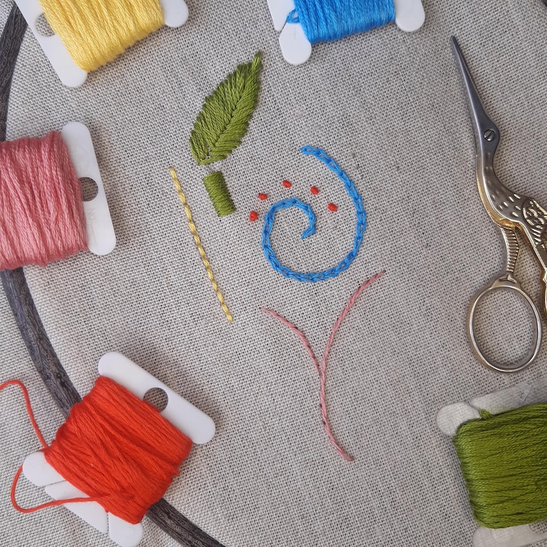 Spring Floral Bouquet Embroidery Pattern PDF – Hand Embroidery Design ...