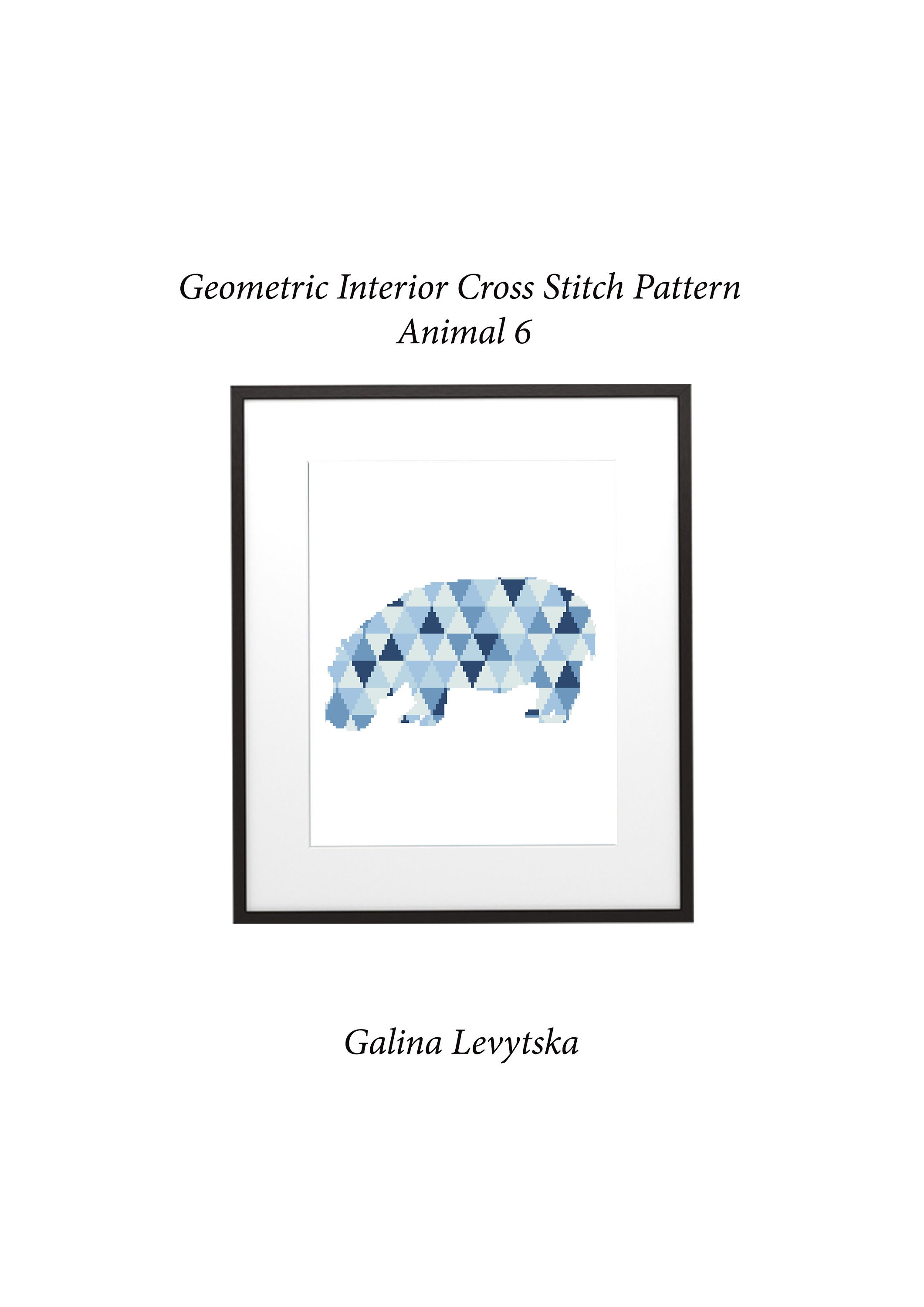 Geometric Hippopotamus Modern Stitch Pattern Animal 6, Colourful ...