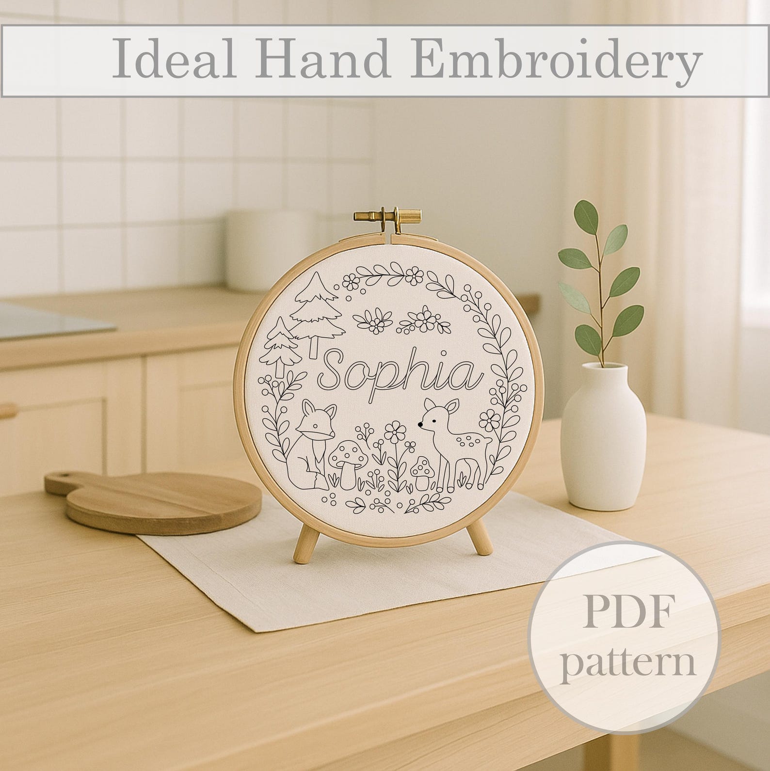 Personalized Baby Name Embroidery Pattern - Woodland Animals Hoop PDF ...