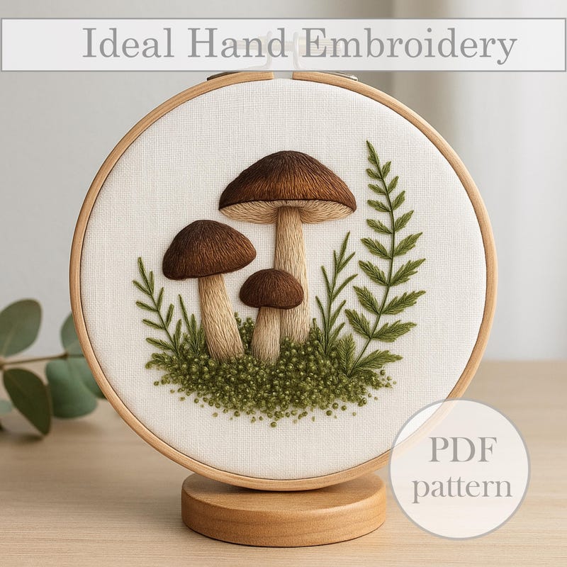 Mushroom Embroidery Pattern - Etsy