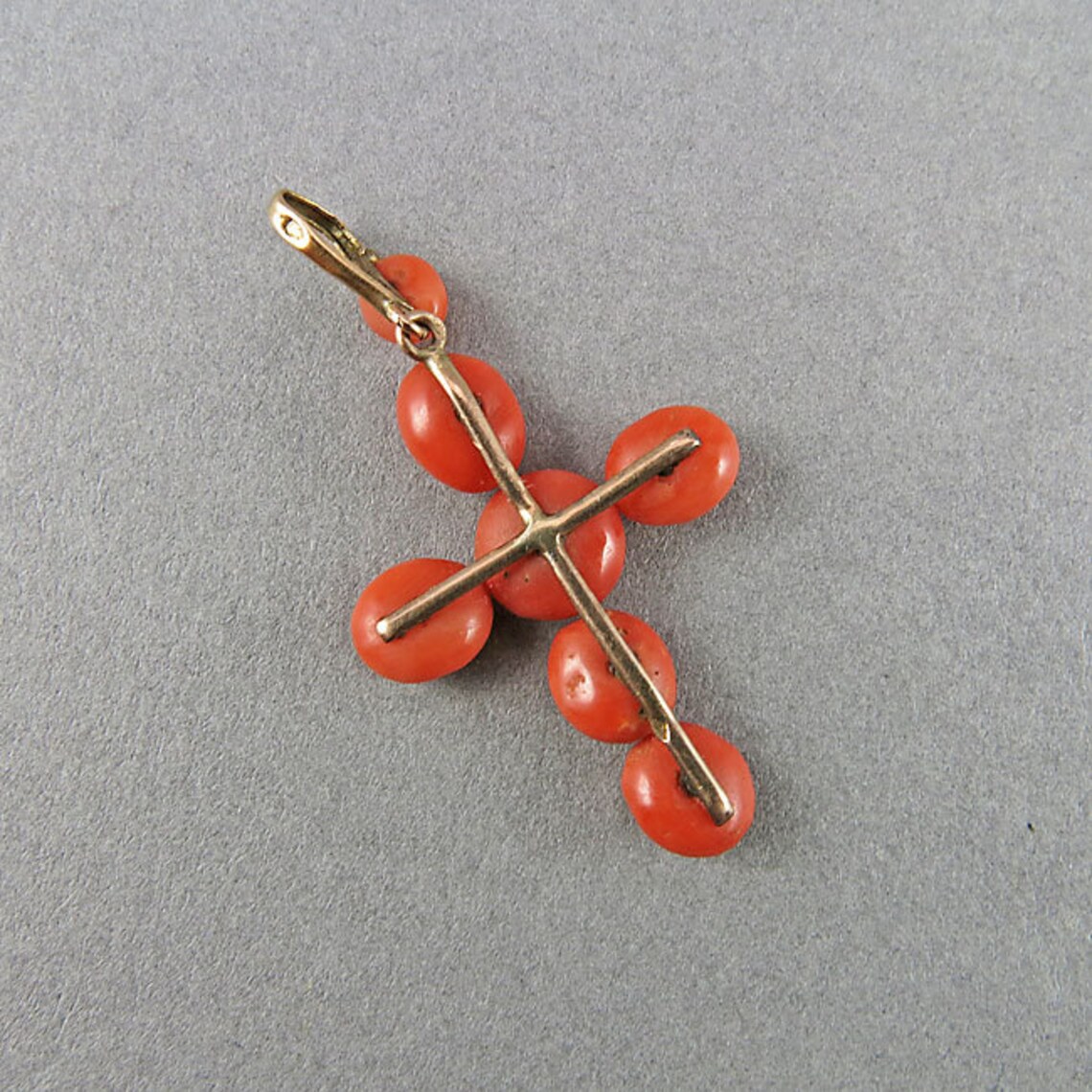 Antique Natural Coral Pendant Cross Mediterranean Coral - Etsy