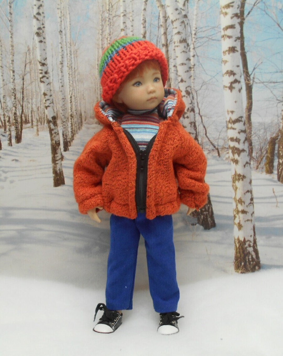 Rust Fleece Hooded Jacket Set to Fit 13" Little Darling Boy Doll - Etsy
