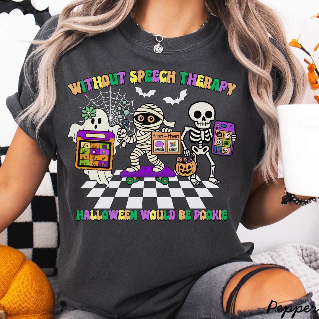 Halloween Speech Shirt,slp Comfort Colors Shirt,speech Therapy Shirt ...