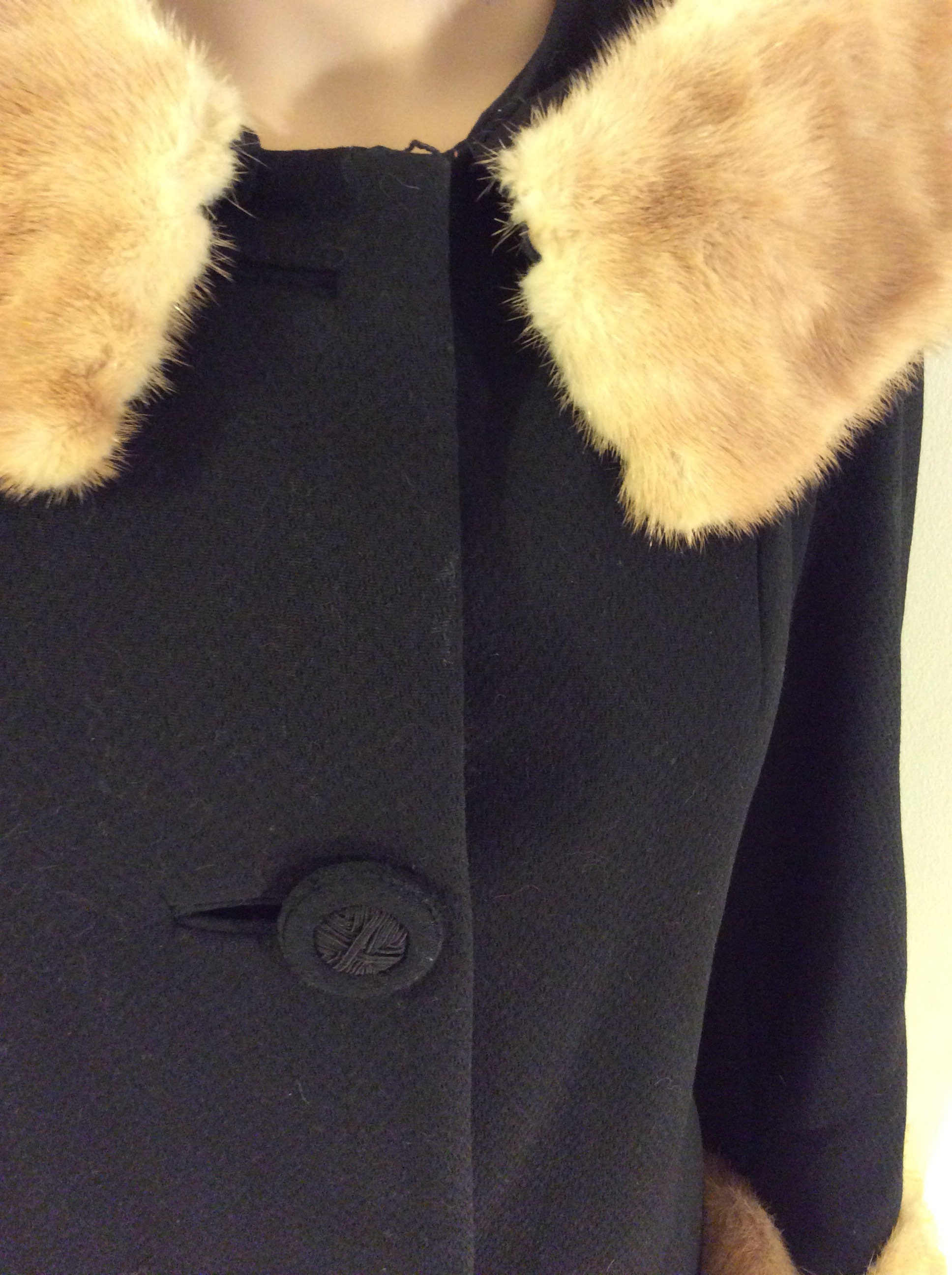 Vintage Franklin Simon Tweed Fur Collar Coat Medium - Etsy