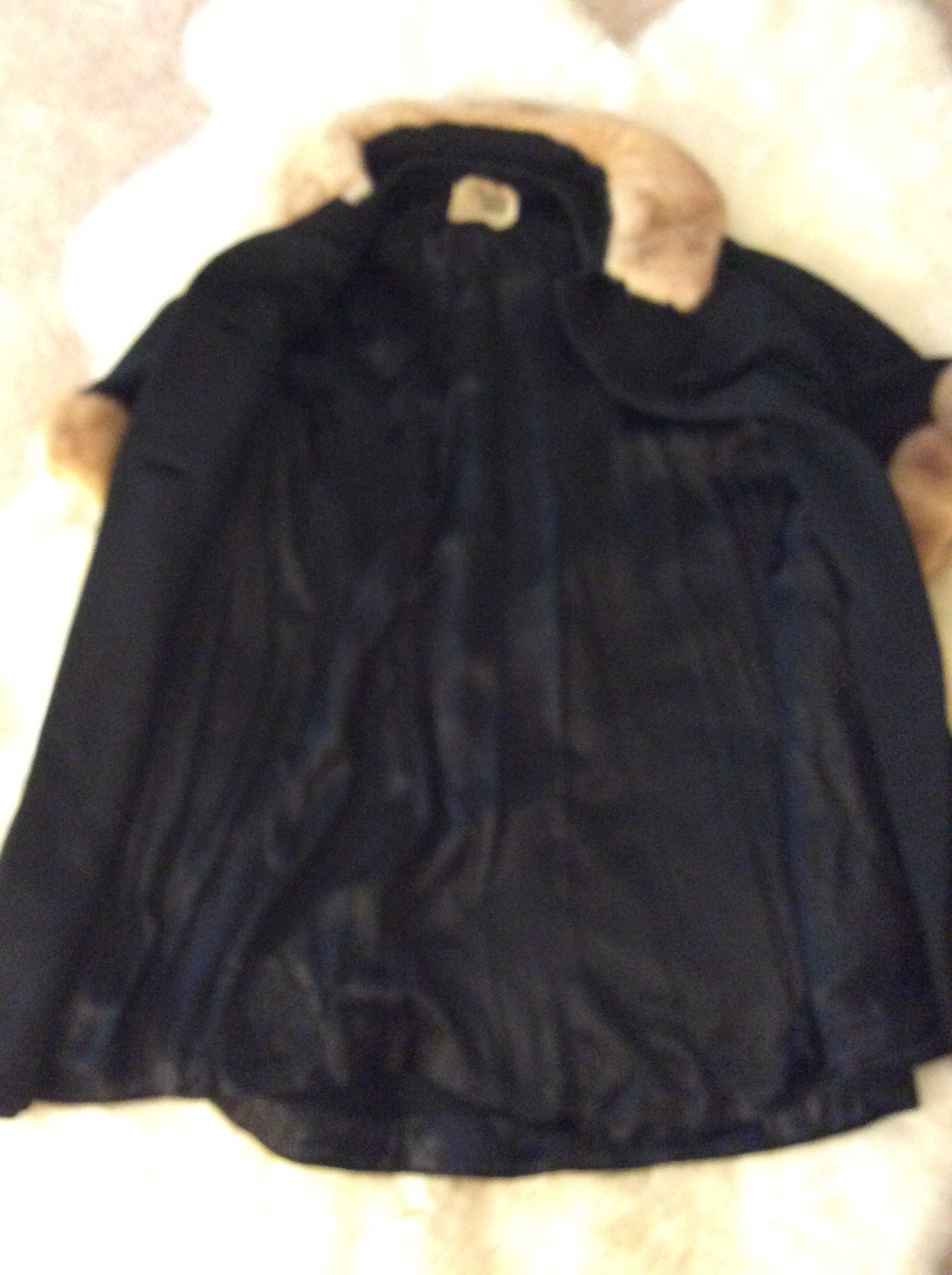 Vintage Franklin Simon Tweed Fur Collar Coat Medium - Etsy