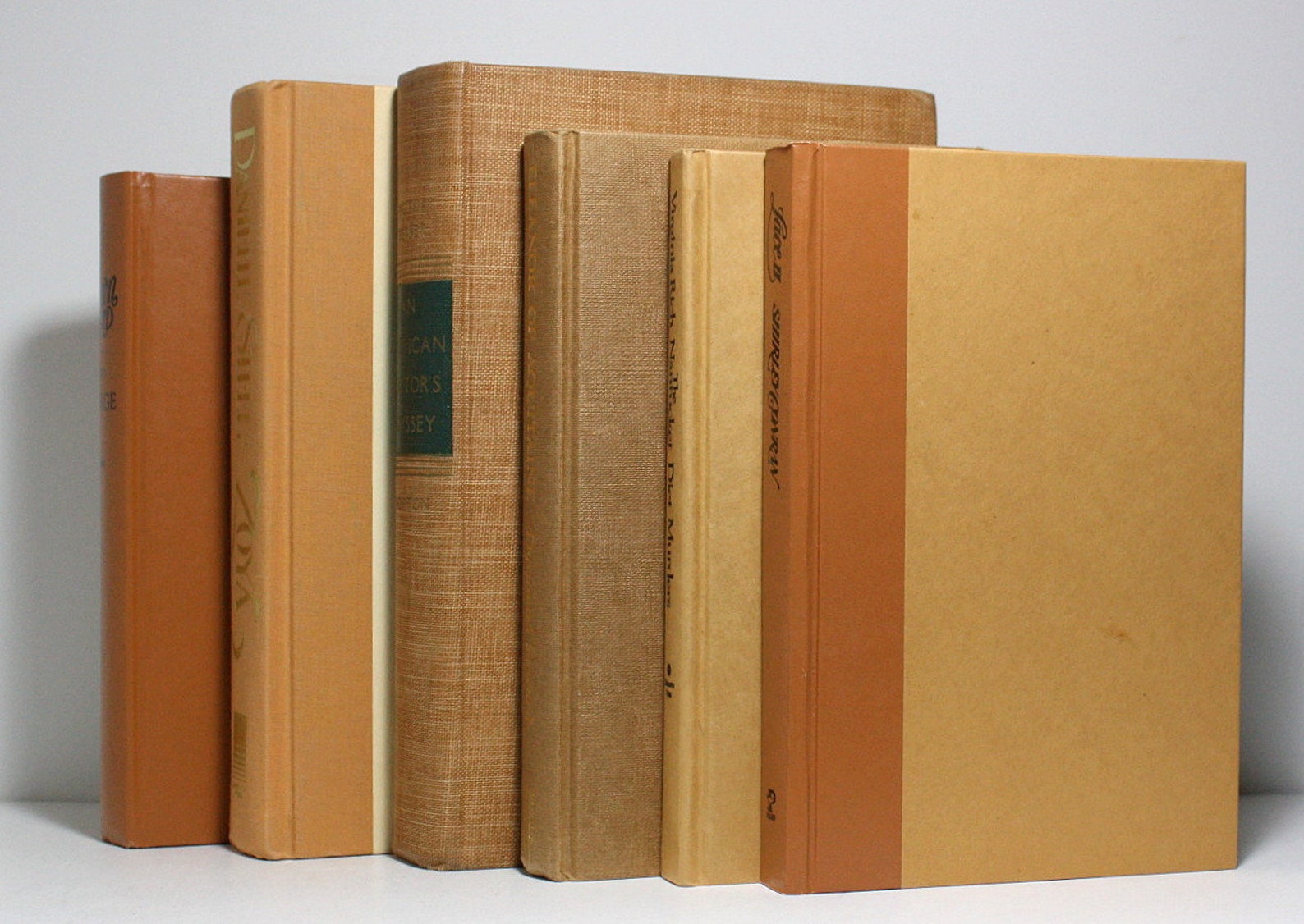 Vintage Books Tan Books Home Decor Bundle of 6 Hardcover | Etsy