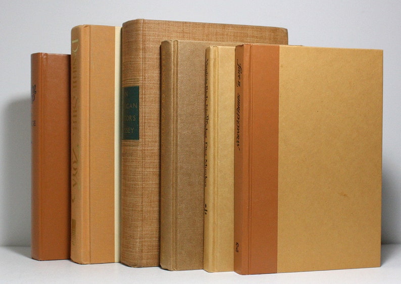 Vintage Books Tan Books Home Decor Bundle of 6 Hardcover - Etsy