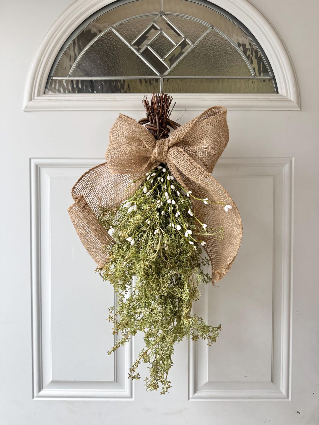 Greenery Wreath, Year Round Swag, Greenery Swag, Window Swag, Everyday ...