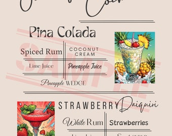 Fun Cocktail Wall Art Digital Download - Signature Cocktails - Mojito ...