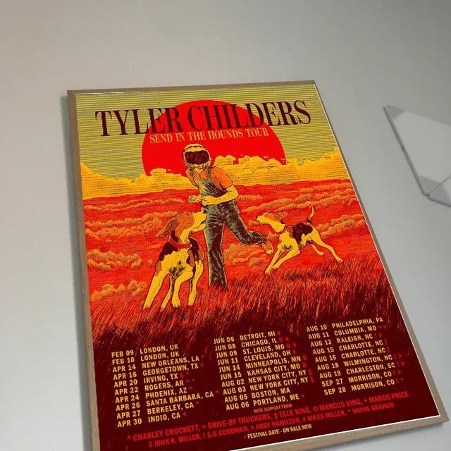 2023 Tyler Childers Tour - Send In The Hounds Tour POster Designed ...