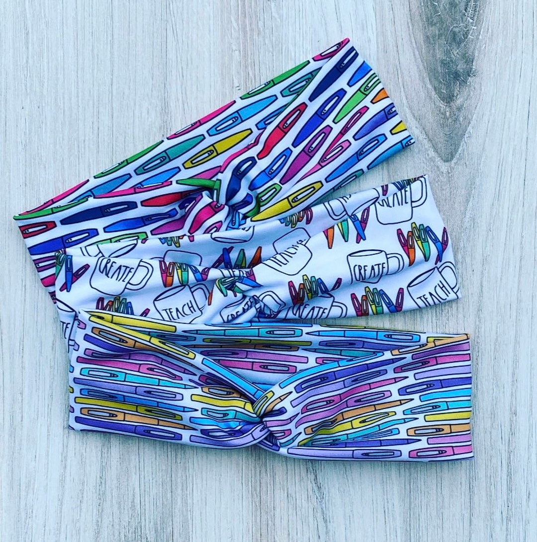 LOVE FLAIRS Headband Teacher School Knotted up Headbands Rae Flair Pens ...