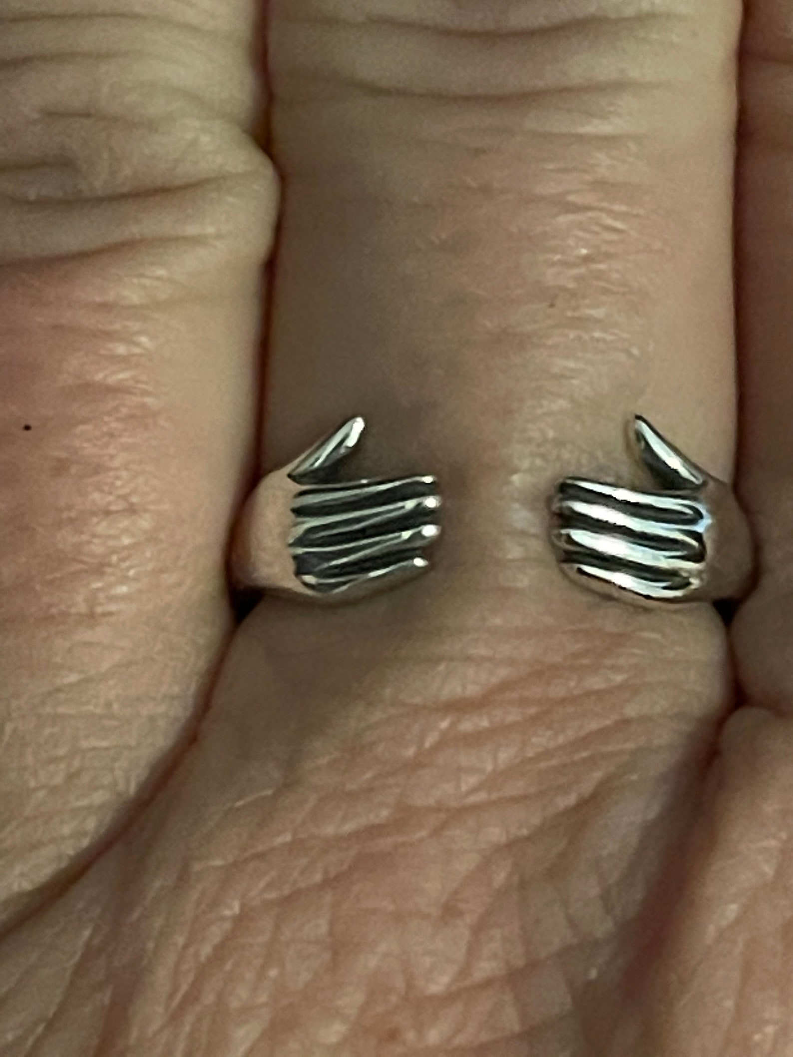 Adjustable Hug Ring 925 Sterling Silver - Send a Hug to Someone You ...