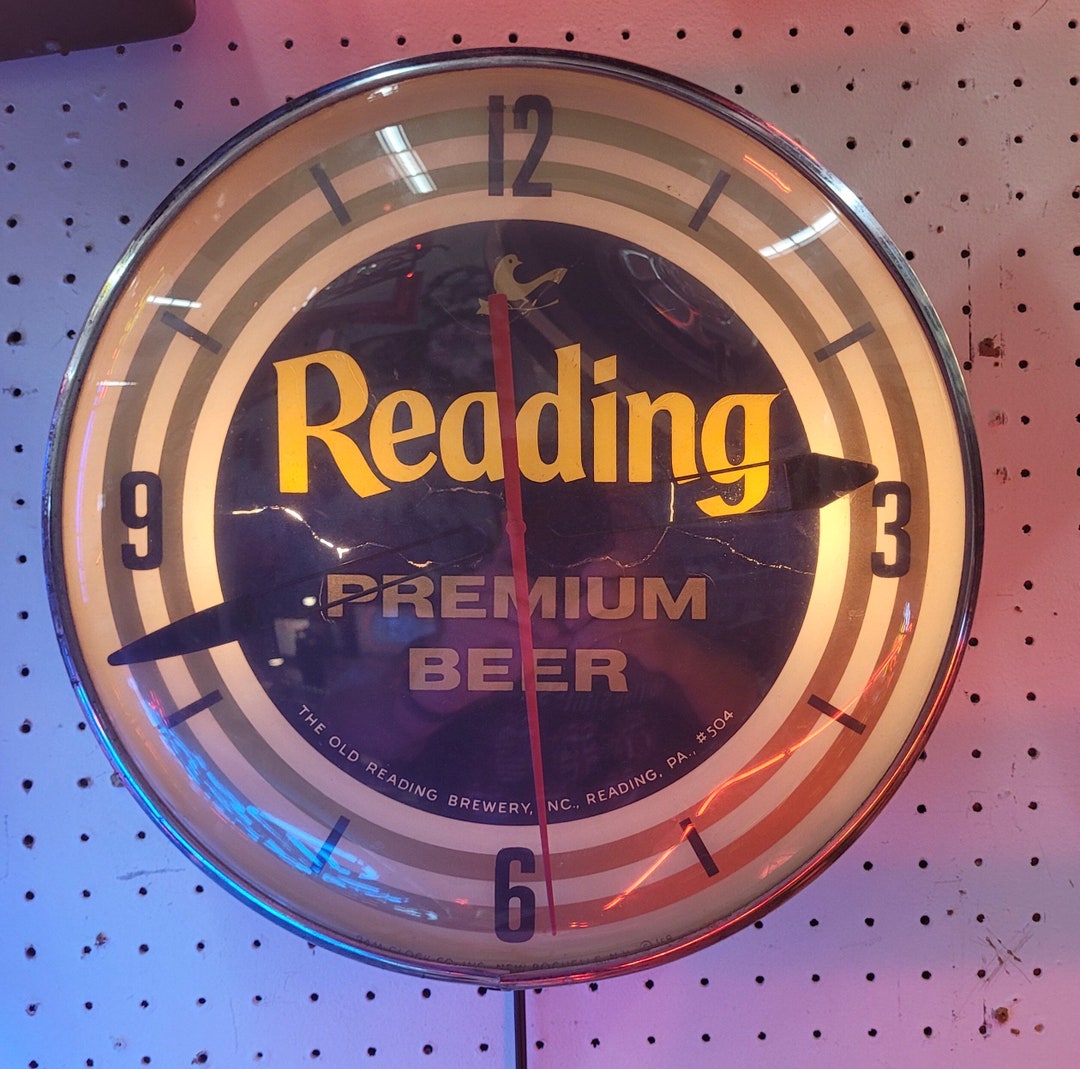 Vintage Reading Premium Beer Clock - Working - Etsy