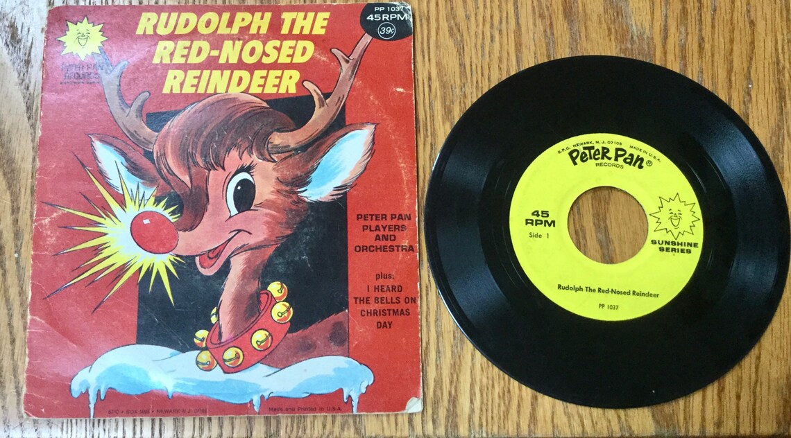 Rudolph the Red Nosed Reindeer / 45 RPM / Peter Pan Records / - Etsy