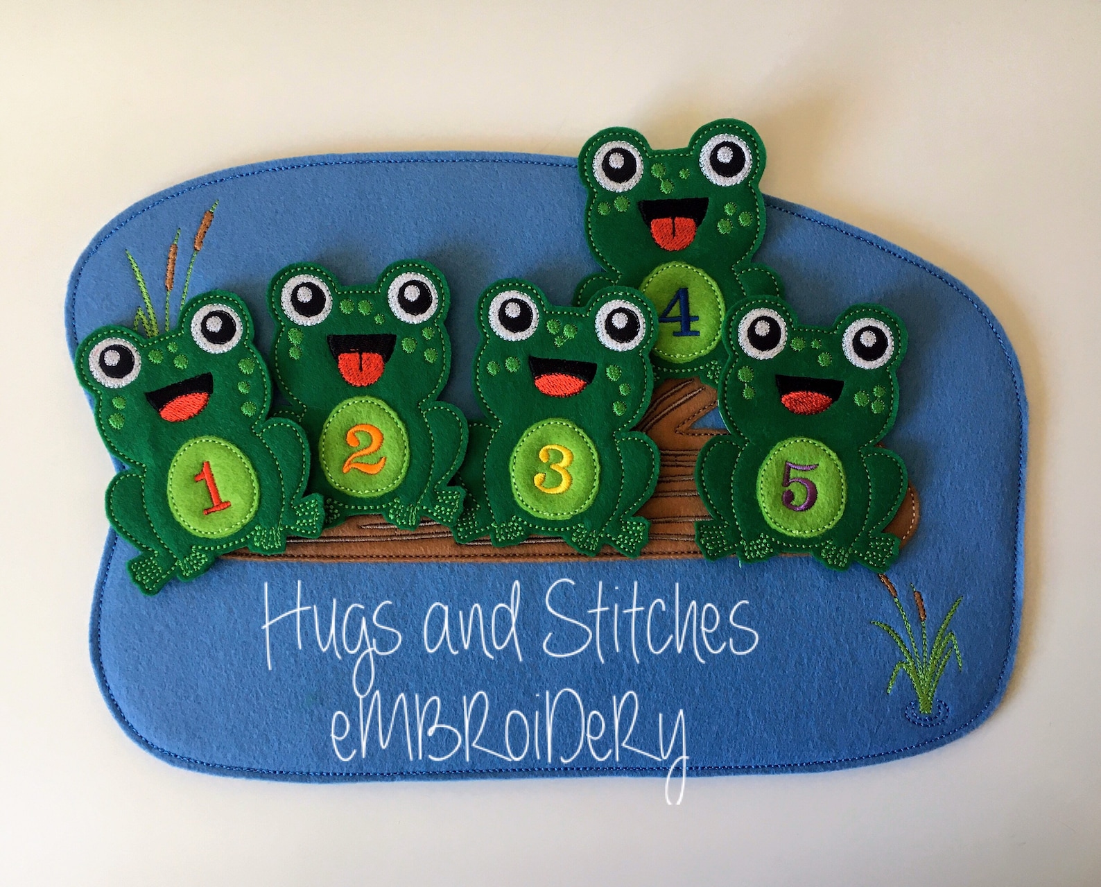 5 Little Speckled Frogs Nursery Rhyme Finger Puppet Set 6 Piece ...