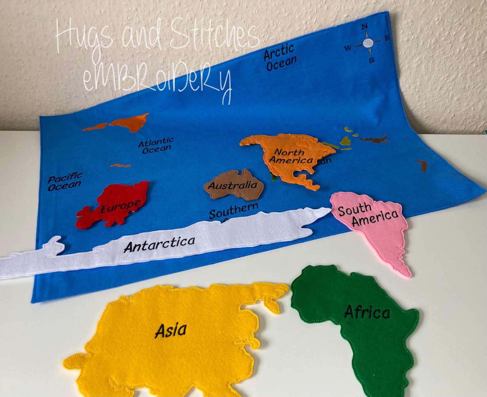 Montessori Style World Map With Loose Continents | Oceans and ...
