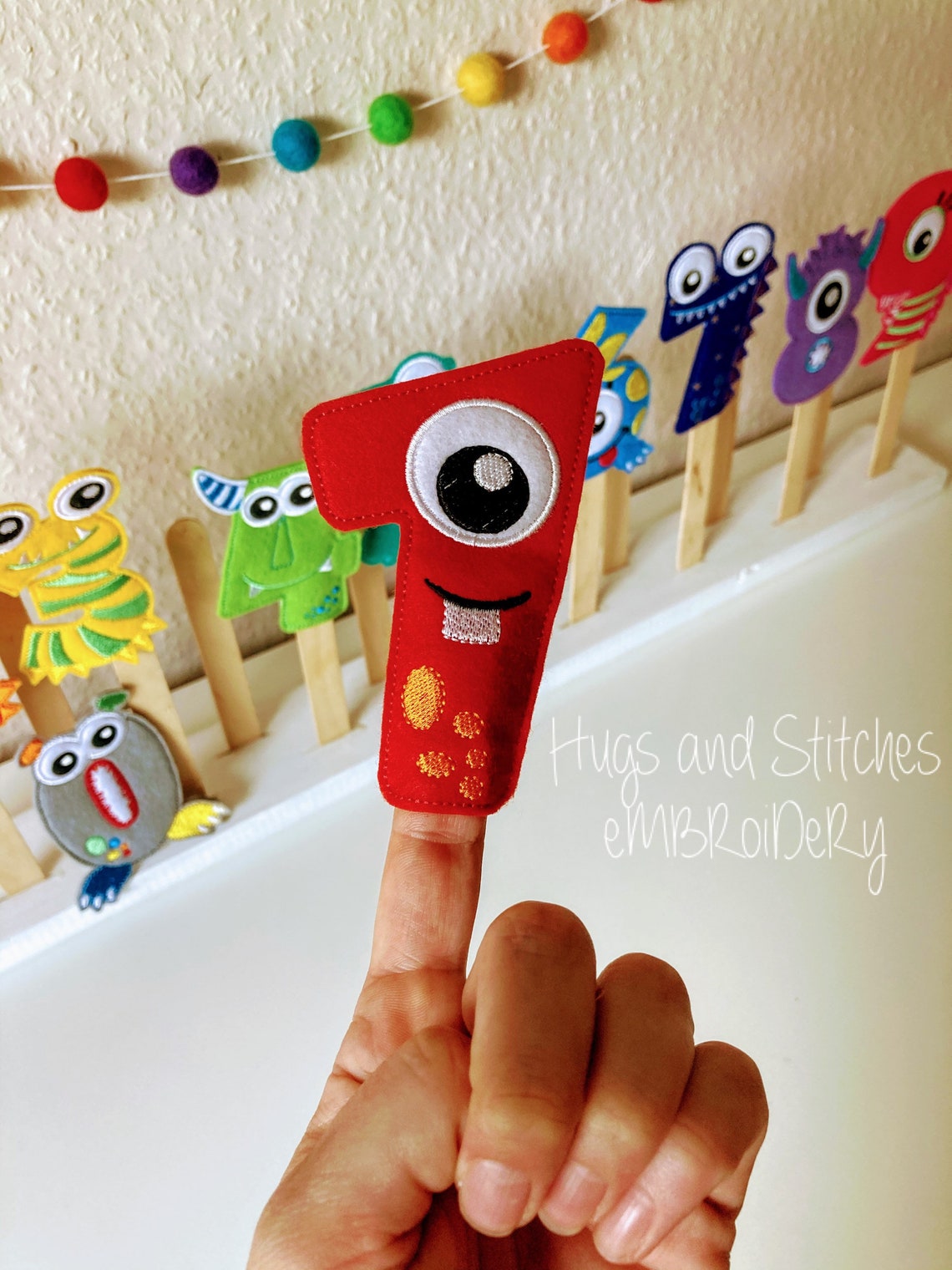 Monster Number Finger Puppets Counting Aid Number Finger - Etsy UK