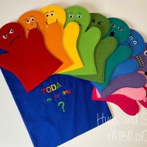 10 Piece Emotions Hand Puppets Set Teaching Aid SEN Exclusive to Hugs ...