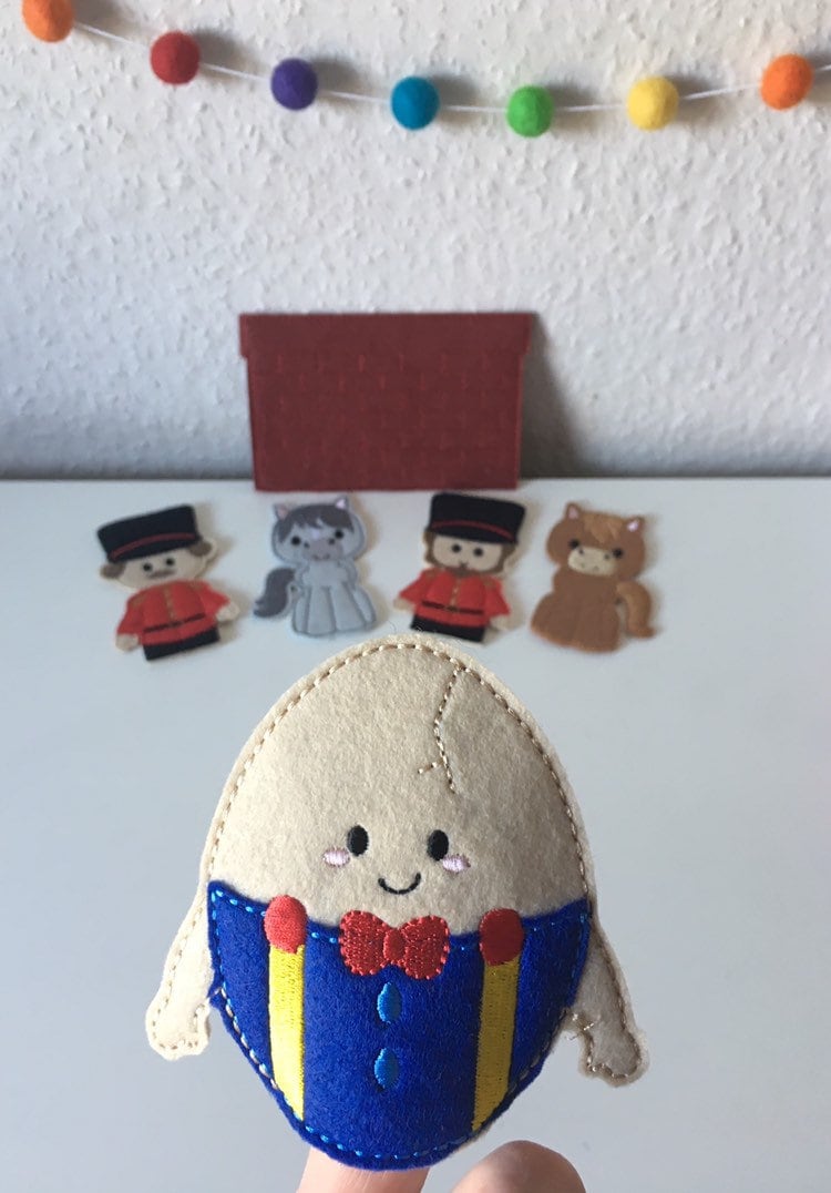 Humpty Dumpty Finger Puppet Set Humpty Dumpty Sat on the | Etsy UK