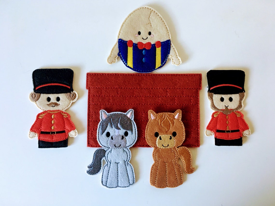 Humpty Dumpty Finger Puppet Set Humpty Dumpty Sat on the - Etsy