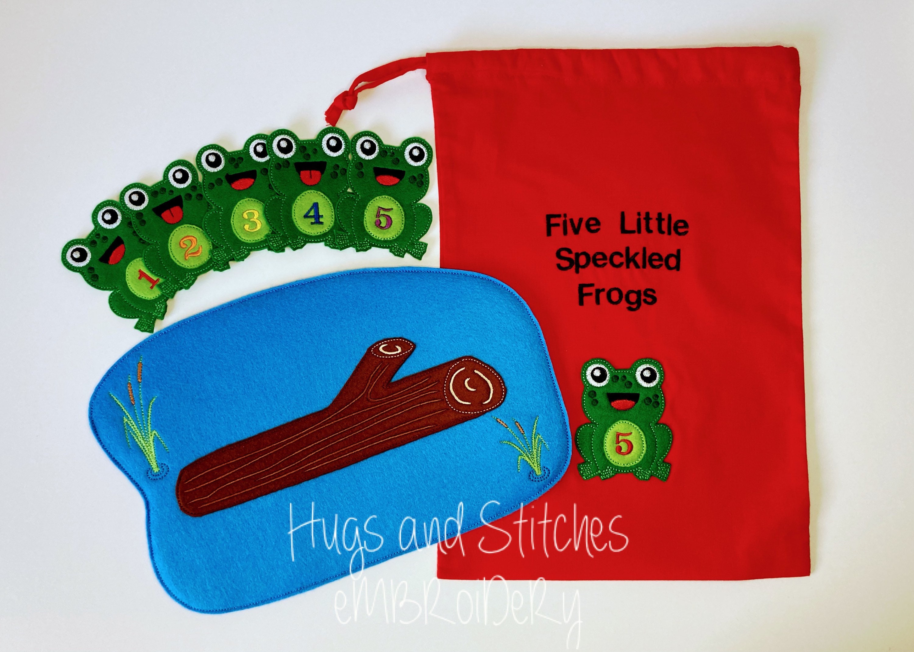 5 Little Speckled Frogs Nursery Rhyme Finger Puppet Set 6 - Etsy UK