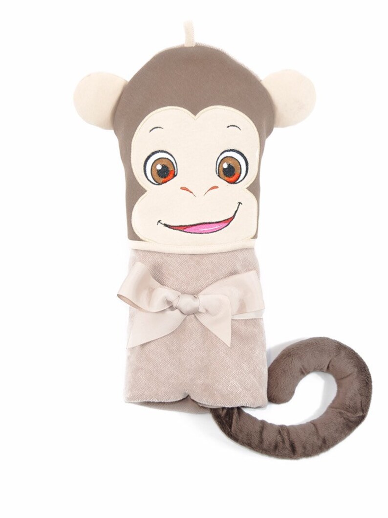 Personalised Monkey Hooded Towel | Etsy