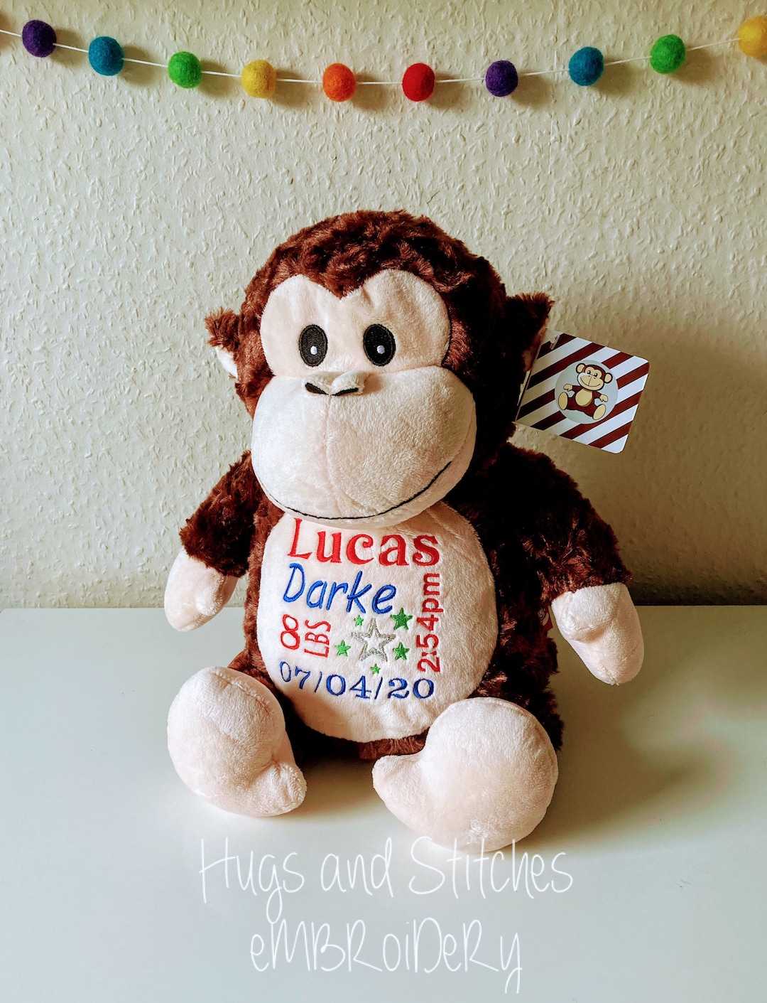 Cubbies Monkey, Personalised Gift, Great Birthday Gift for Kids ...