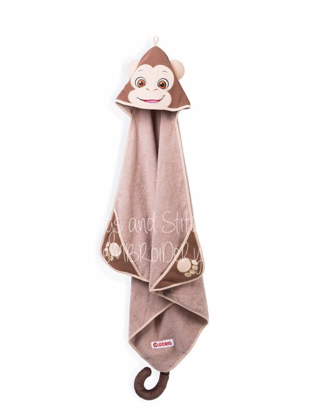 Personalised Monkey Hooded Towel - Etsy UK