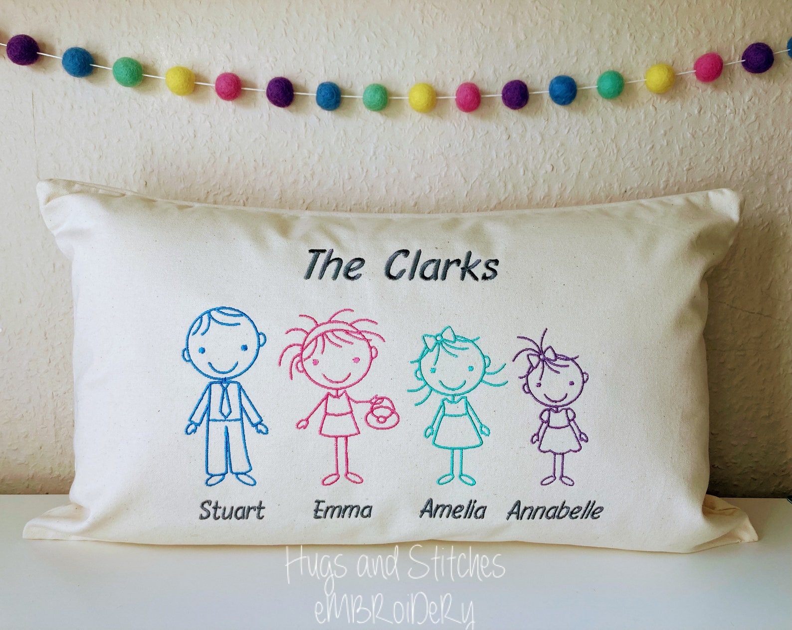 Personalised Throw Cushion | Personalised Pillows | Outlined Stick ...