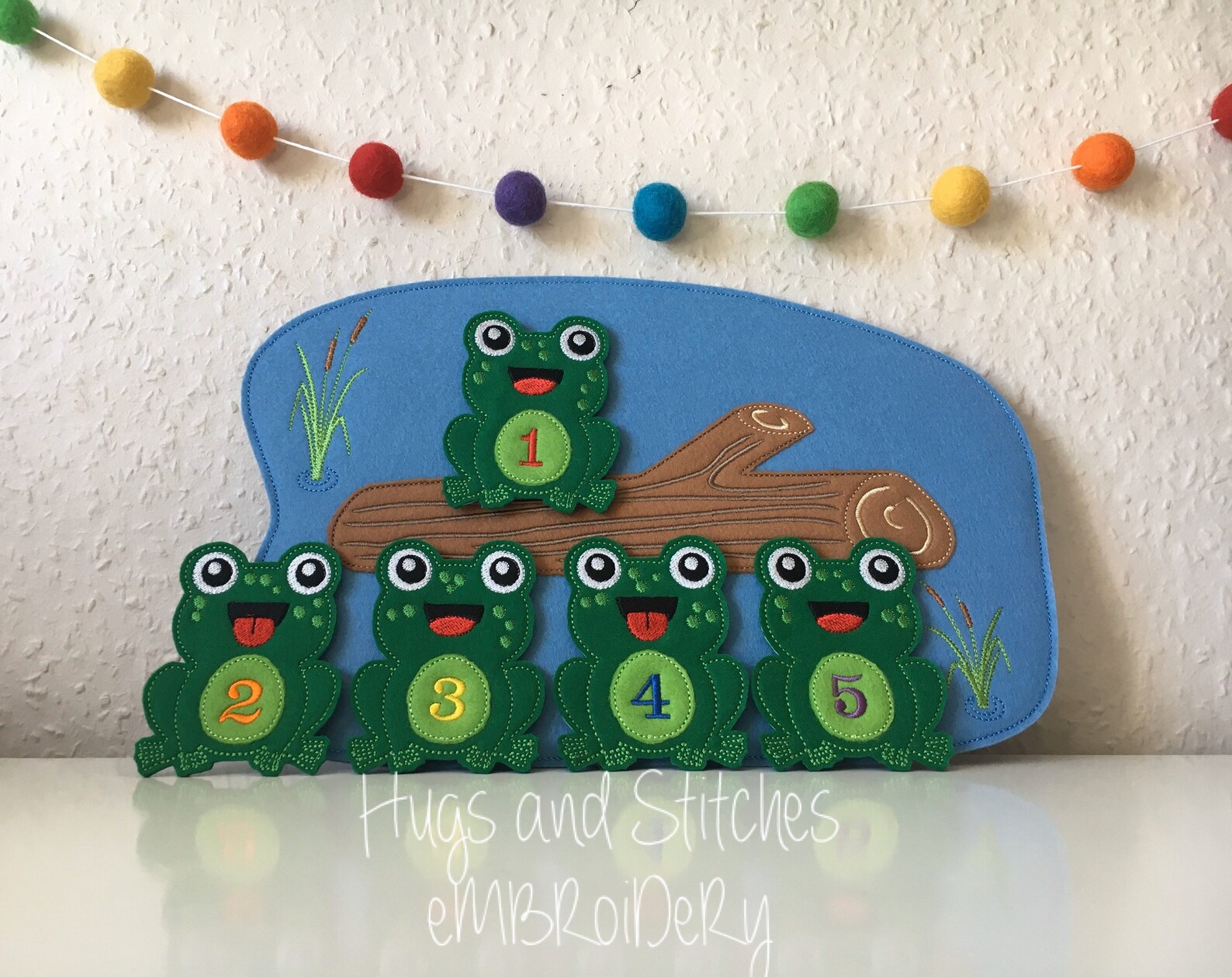 5 Little Speckled Frogs Nursery Rhyme Finger Puppet Set 6 Piece ...