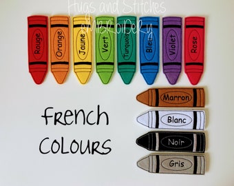 Jumbo Crayon Colours Finger Puppet Set Teaching Aid French | Etsy