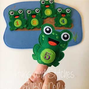 5 Little Speckled Frogs Nursery Rhyme Finger Puppet Set | 6 Piece ...