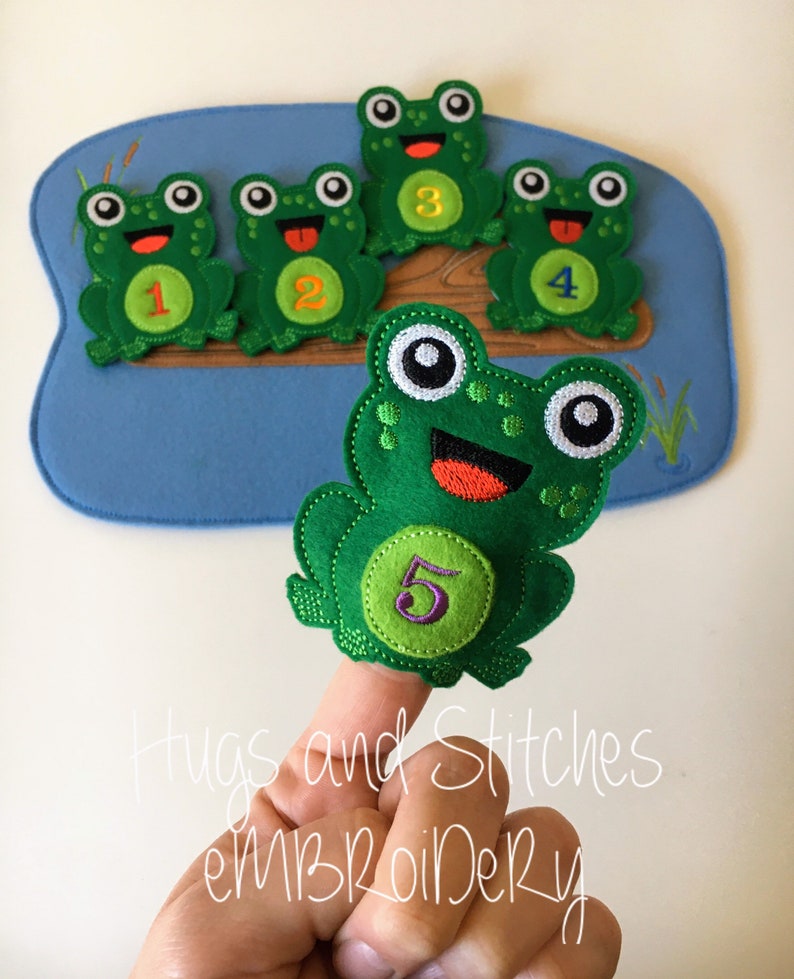 5 Little Speckled Frogs Nursery Rhyme Finger puppet set 6 | Etsy