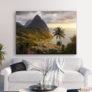 The Pitons Wall Art PRINT Saint Lucia Gift Caribbean Decor - Etsy