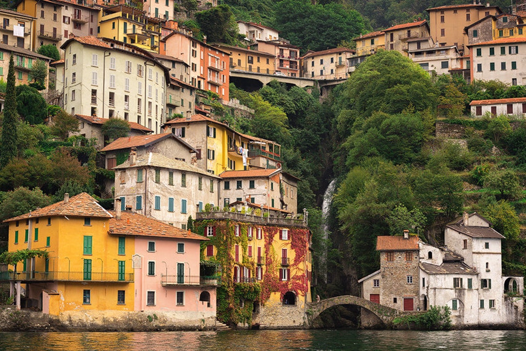 Lake Como Waterfall Wall Art PRINT - Nesso Italian Village - Lombardy ...