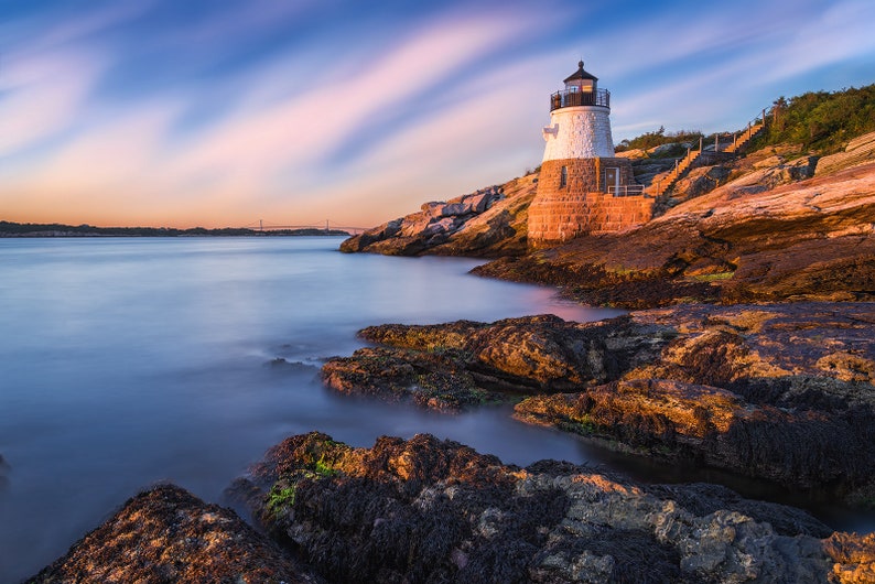 Castle Hill Lighthouse Wall Art PRINT - Newport, Rhode Island Gift ...