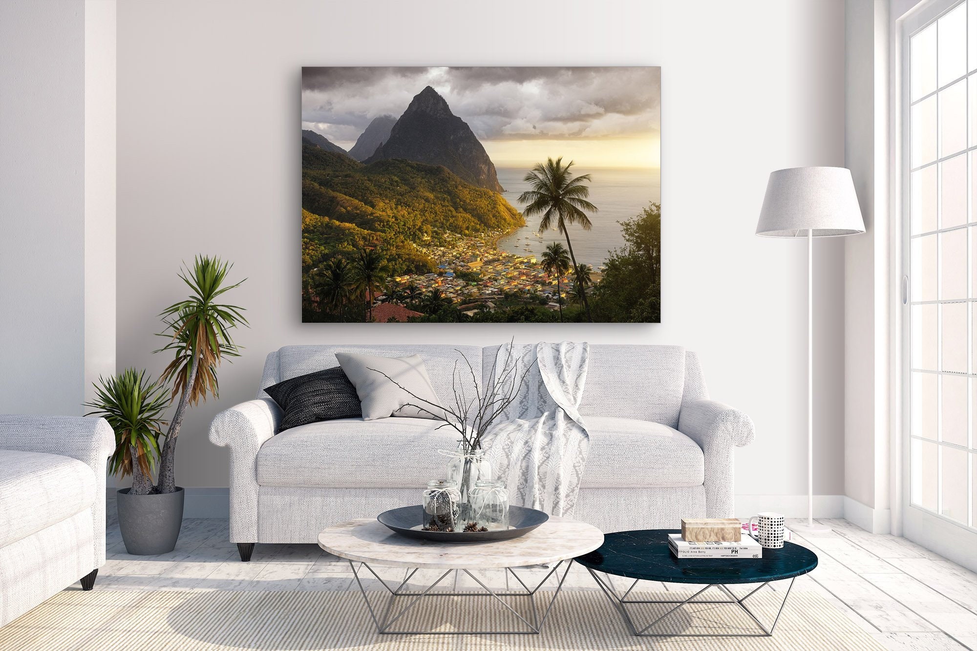 The Pitons Wall Art PRINT Saint Lucia Gift Caribbean Decor | Etsy