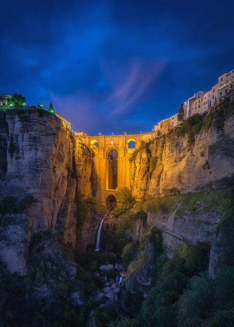 Ronda Blue Hour Wall Art PRINT Ronda, Spain Gift Andalusia Decor ...