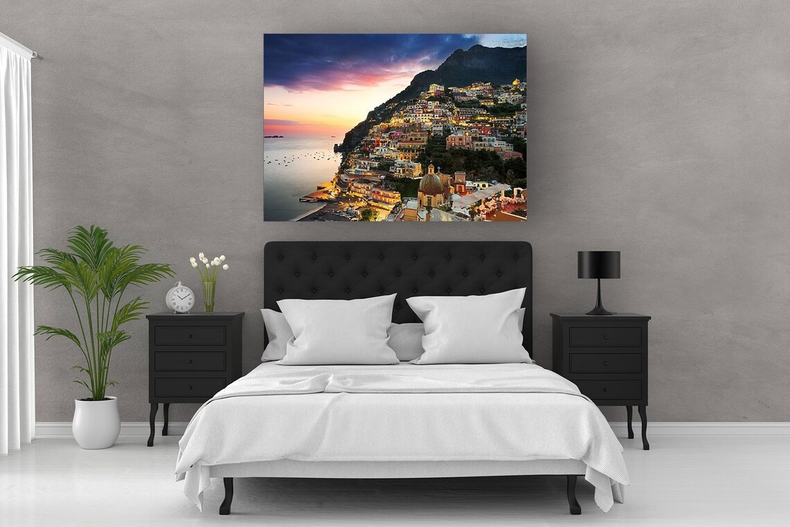 Positano Glow Wall Art PRINT - Positano, Italy - Amalfi Coast Gift ...