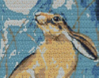 Primitive Hare Cross Stitch | Etsy UK