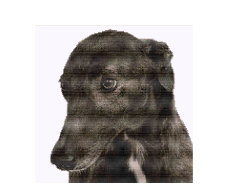 CROSS STITCH KIT Greyhound face 16cm x 17cm | Etsy