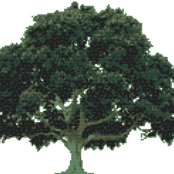 Oak Tree Cross Stitch - Etsy