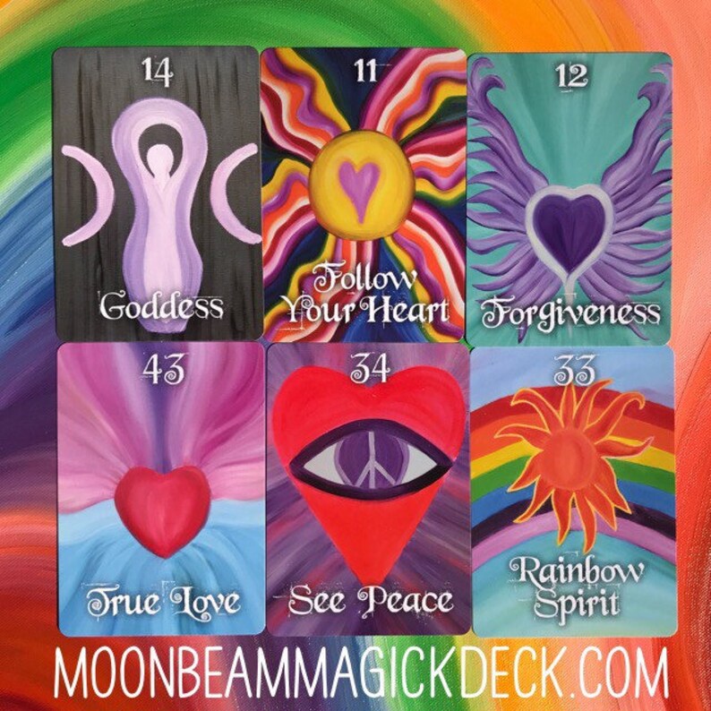 Moonbeam Magick Oracle Card Deck Rainbow Divination Mystic Etsy
