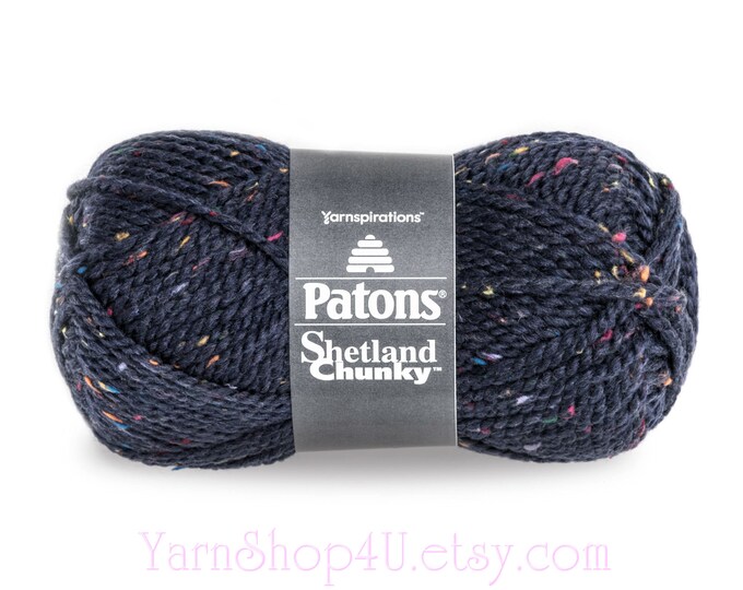 MEDIUM BLUE TWEED Patons Shetland Chunky Tweed Yarn. Bulky - Etsy