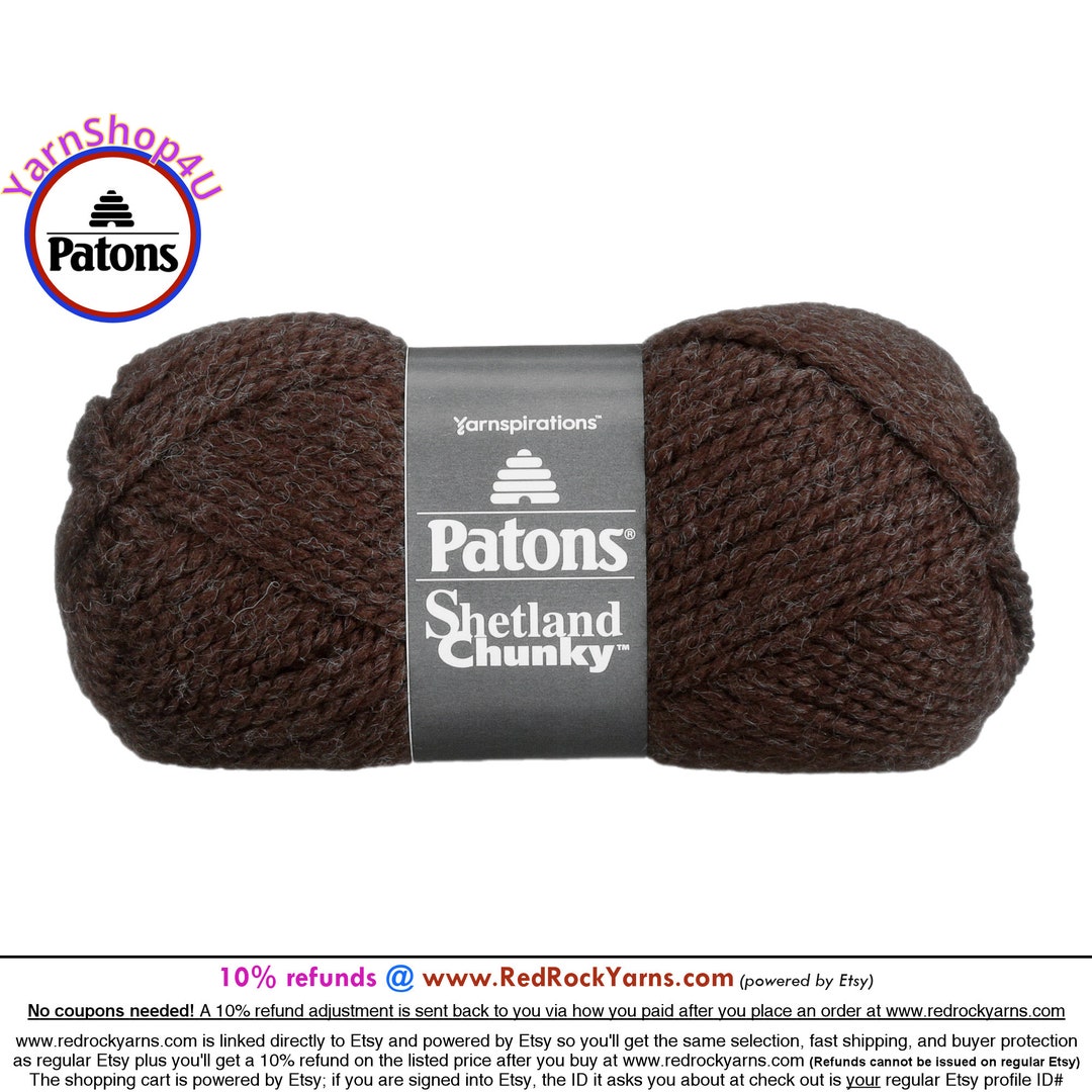 EARTHY BROWN Patons Shetland Chunky Yarn. Bulky Weight 3.5oz 148yds. It ...