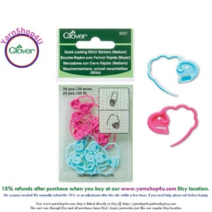 20 Medium Clover Quick Locking Stitch Markers in a Reusable - Etsy