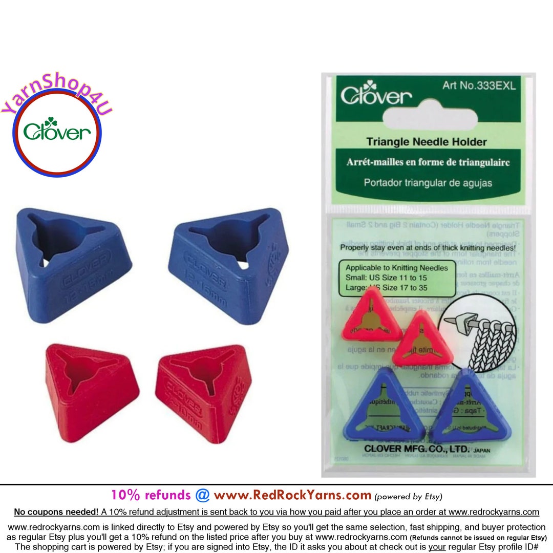 Clover Triangle Needle Holders. 2 Sizes per Pkg. for Needle Sizes ...