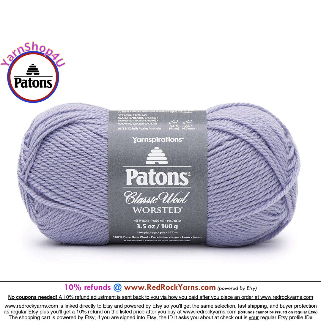 MISTY THISTLE - Patons Classic Wool Worsted Yarn Medium Weight (4). 100 ...