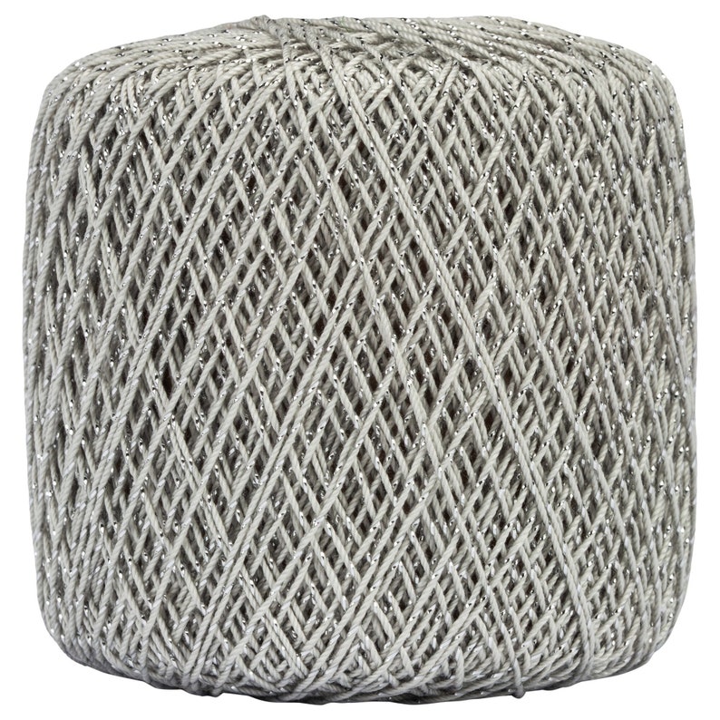 SILVER / SILVER Aunt Lydia's® Cotton Metallic Crochet - Etsy