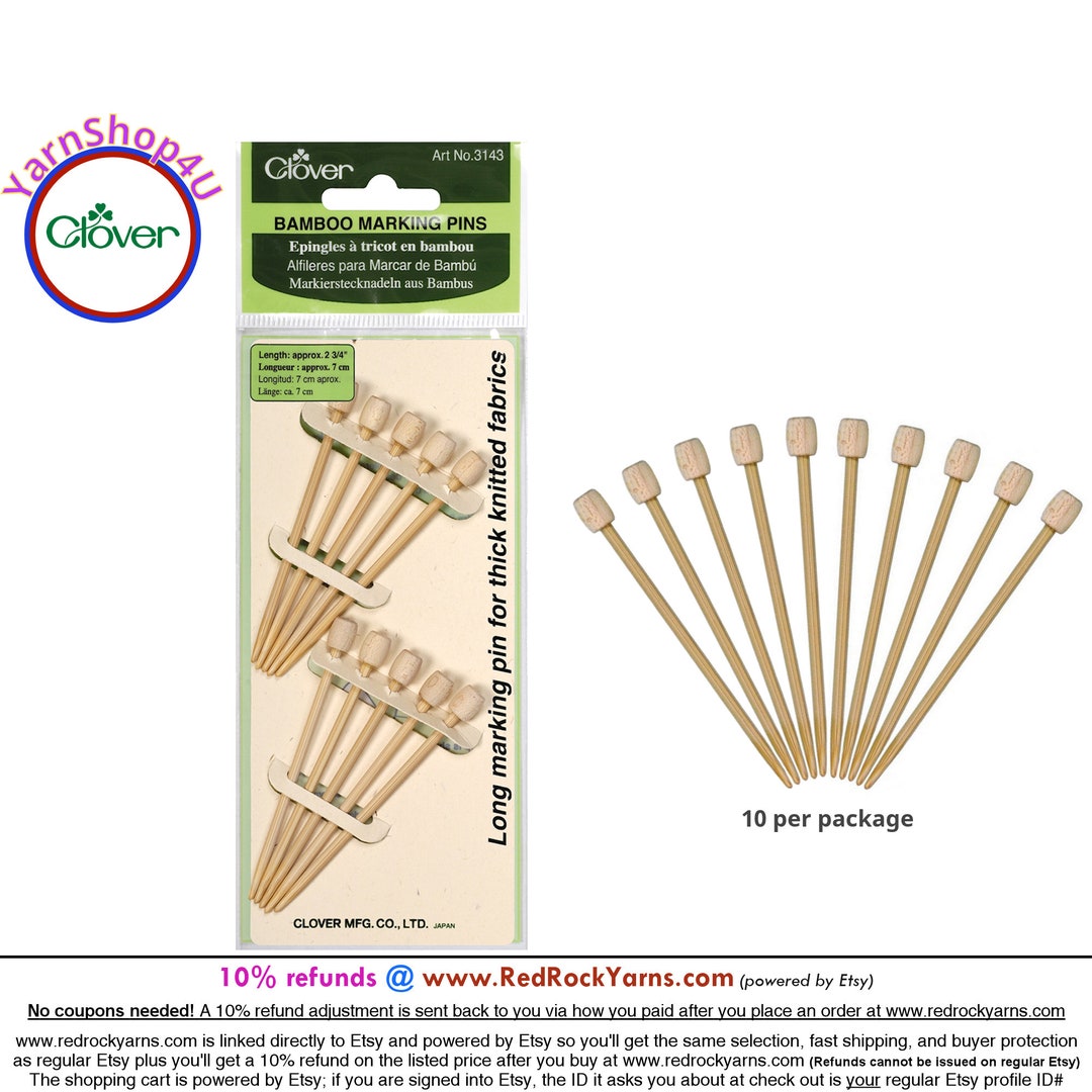 Bamboo Marking Pins. 10 per Package. Long Pins for Seaming Thick ...